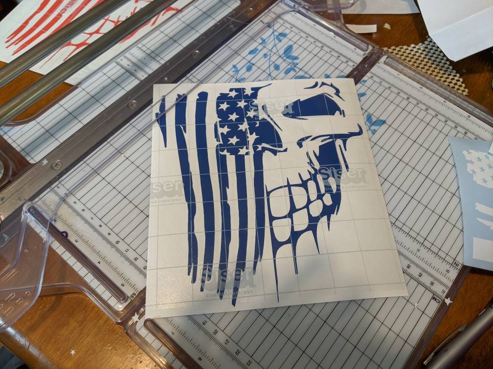 Distressed American Flag Skull Decal / Sticker - Etsy