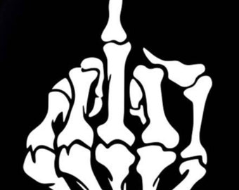 Bones Middle Finger Decal / Sticker | Etsy