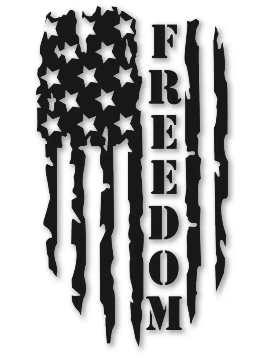 Distressed American Flag Freedom. Multi Color Decal / Sticker Police ...