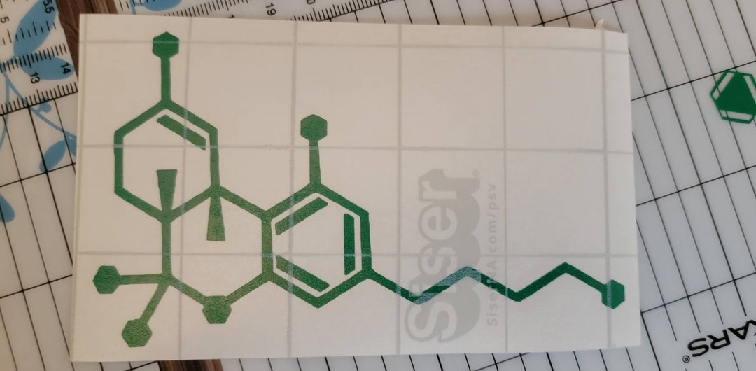Weed Thc Molecule Decal, Marijuana Decal, Weed Sticker, Laptop Decal ...