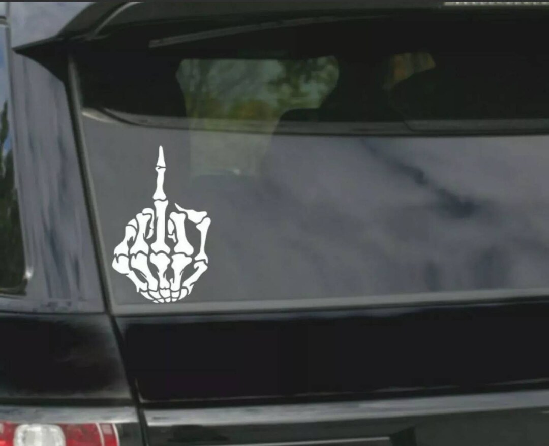 Bones Middle Finger Decal / Sticker - Etsy