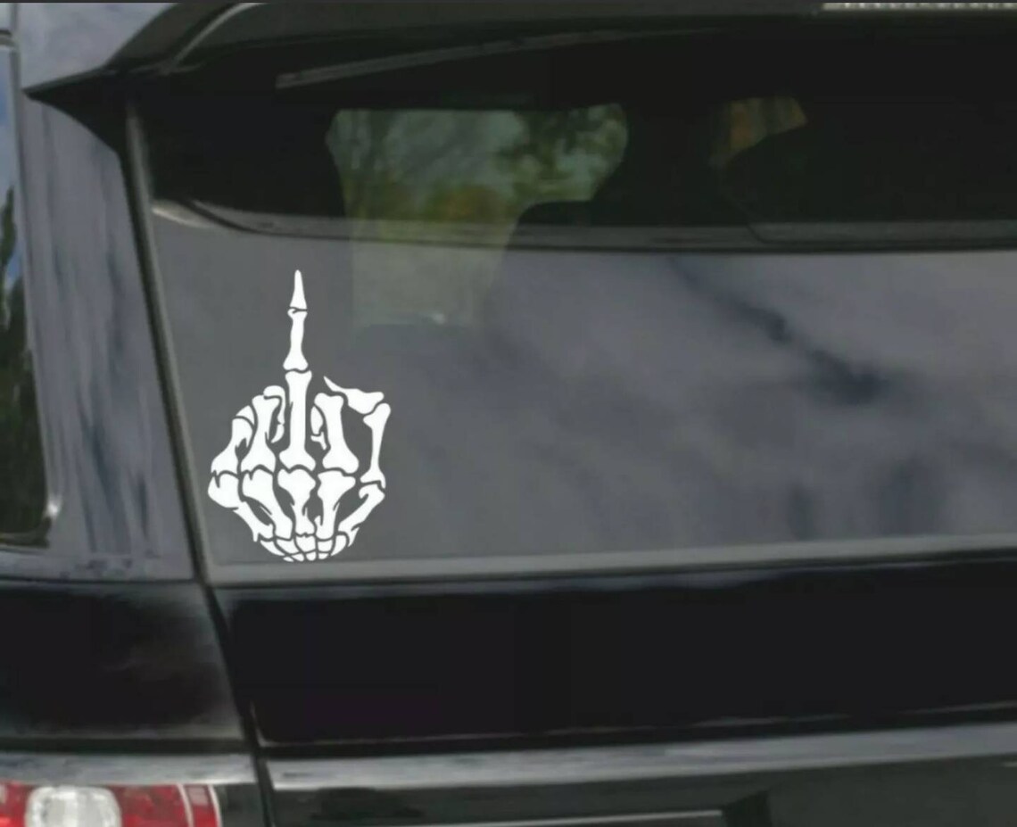 Bones Middle Finger Decal / Sticker | Etsy