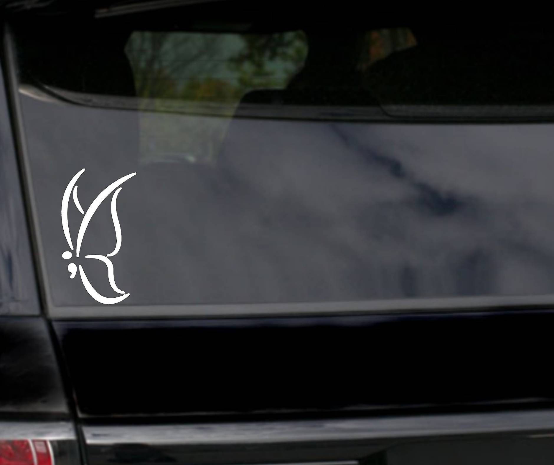 Semicolon Butterfly Decal - Etsy