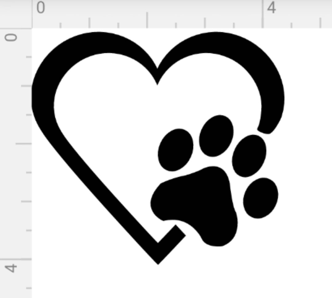 Paw Print Heart Decal Sticker - Etsy