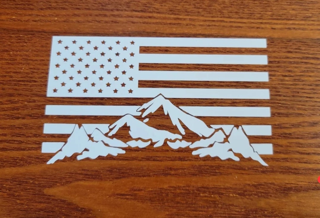 Adventure Mountain and Trees Flag Decal / Sticker - Etsy