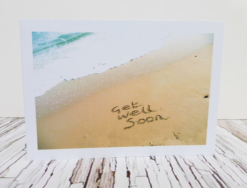 Get Well Soon Message in Sand Blank Greeting Card - Etsy