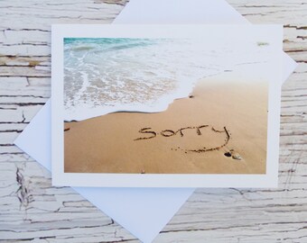 Get Well Soon Message in Sand Blank Greeting Card | Etsy