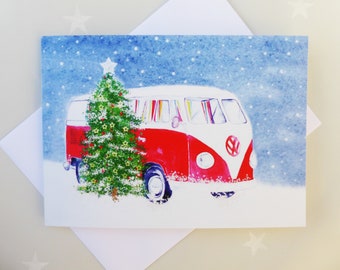 Vw Christmas Card | Etsy