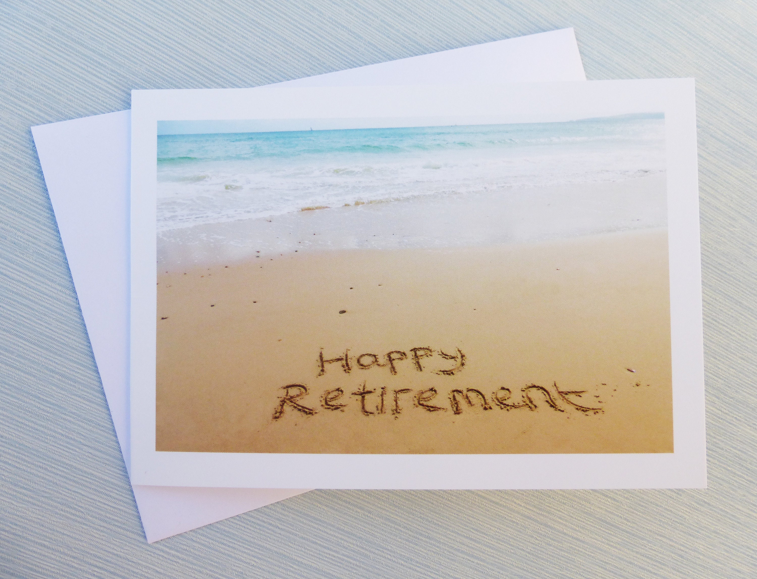 Written Happy Retirement Beach