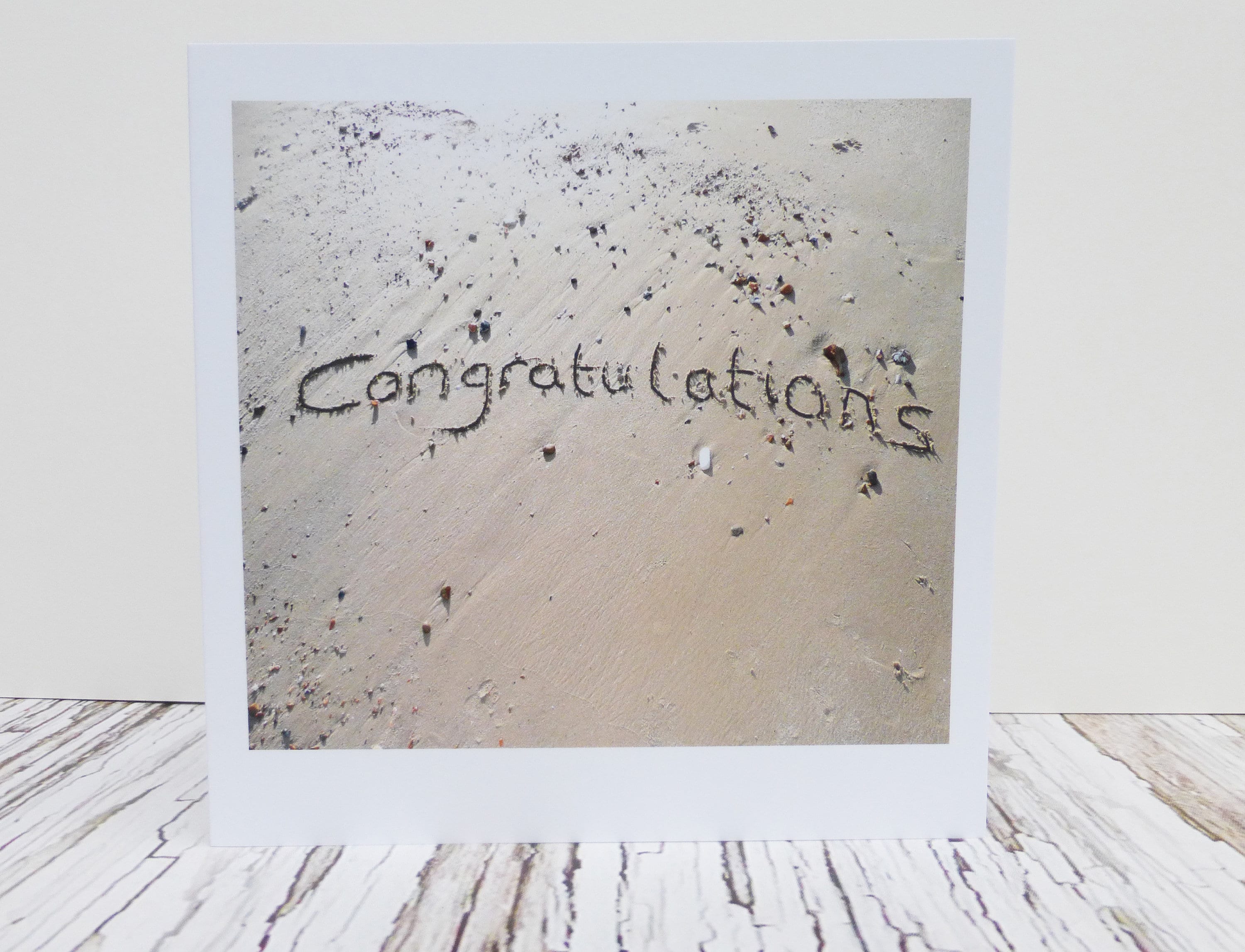 Congratulations Message in Sand Blank Greeting Card - Etsy