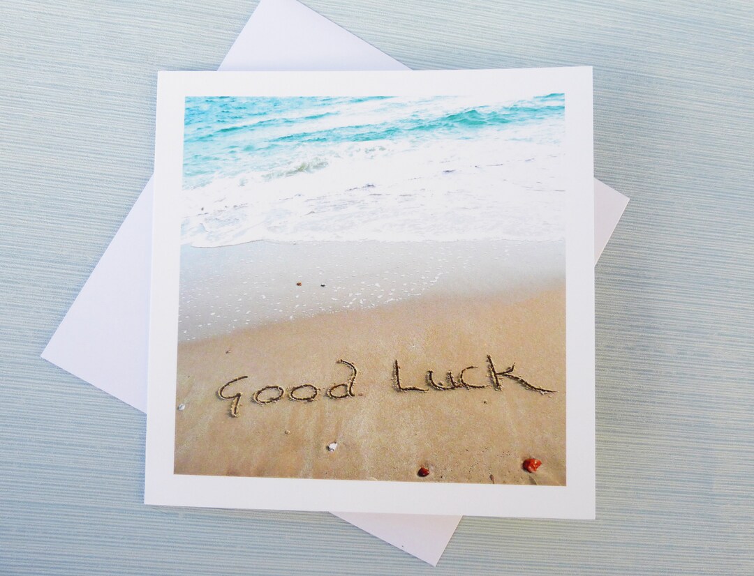 Good Luck Message in Sand Blank Greeting Card - Etsy