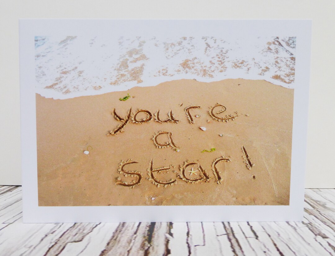 You're a Star Message in Sand Blank Greeting Card - Etsy