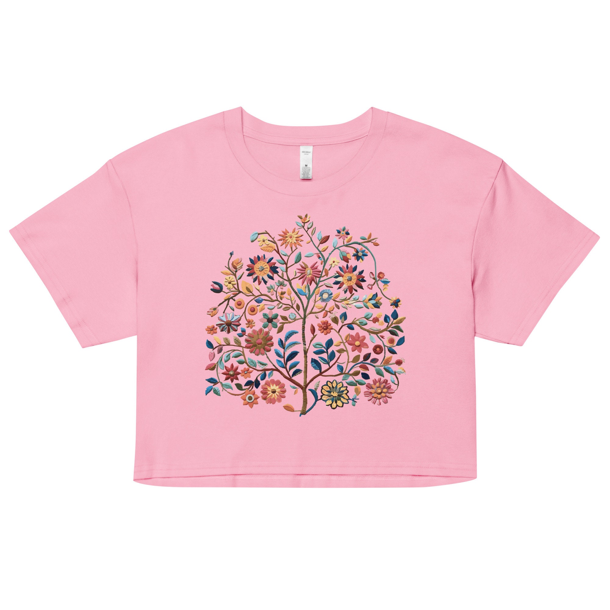 Kantha Flower Design, Flower Graphic, Graphic Crop Top, Women’s Crop ...
