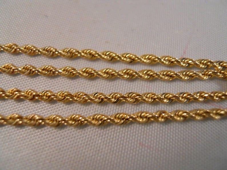 Michael Anthony 10k Yellow Gold Diamond Cut Rope Chain Necklace 16" 1 ...