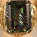 John C Rinker JCR Heavy Wide 14k Yellow Gold 15ct Emerald Mystic Topaz ...