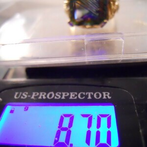 John C Rinker JCR Heavy Wide 14k Yellow Gold 15ct Emerald Mystic Topaz ...