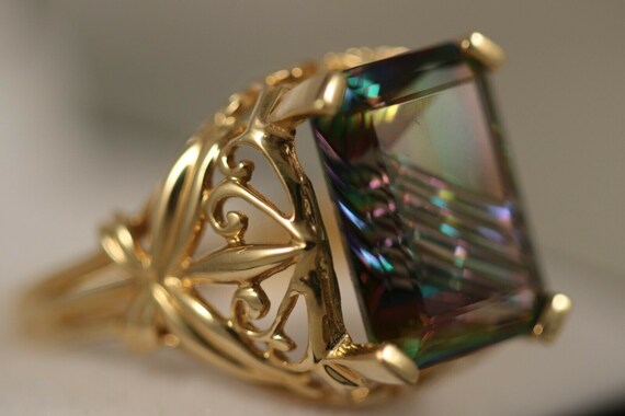 John C Rinker JCR Heavy Wide 14k Yellow Gold 15ct Eme… - Gem