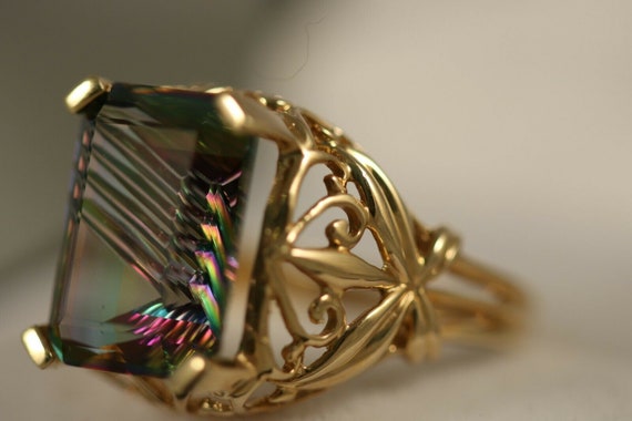 John C Rinker JCR Heavy Wide 14k Yellow Gold 15ct Eme… - Gem