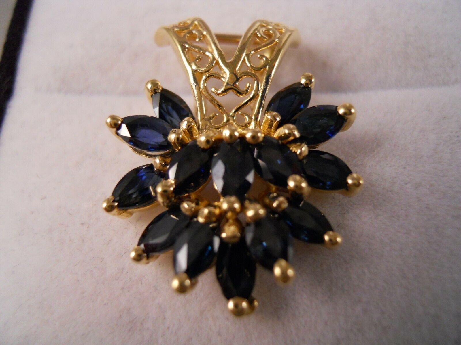 Vintage JCR John C Rinker 18k Yellow Gold Blue Marquise Cut - Etsy