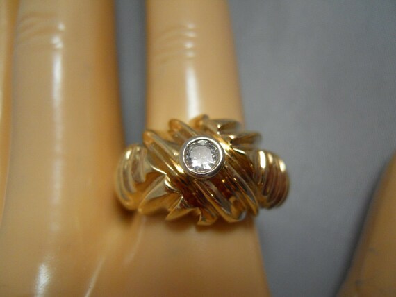 Heavy & Wide 14k Yellow Gold Bezel Set Solitaire Diam… - Gem