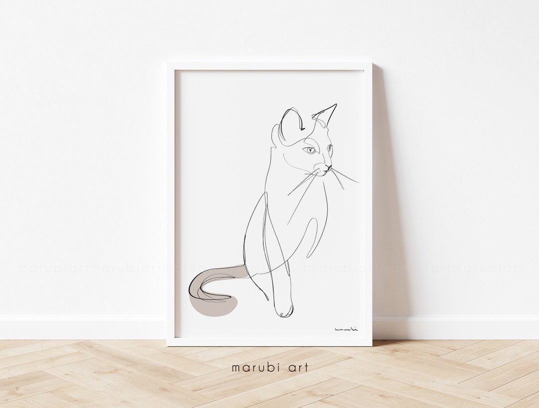 Minimalist Cat Print Animal Prints Printable Cat Art Minimalist Animal ...
