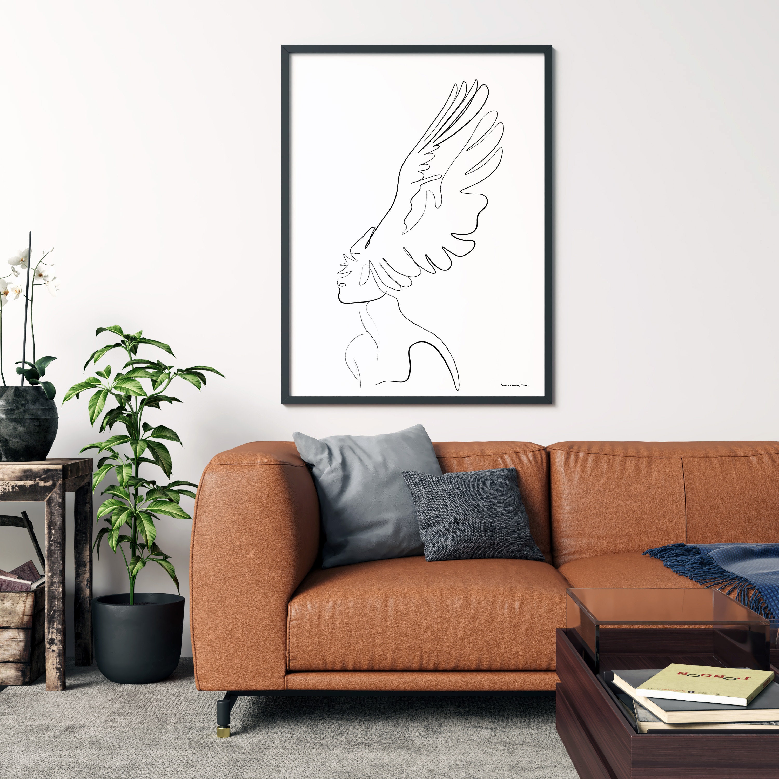 Minimal Face Drawing in Lines, Printable Line Art, Minimalist Woman Art ...