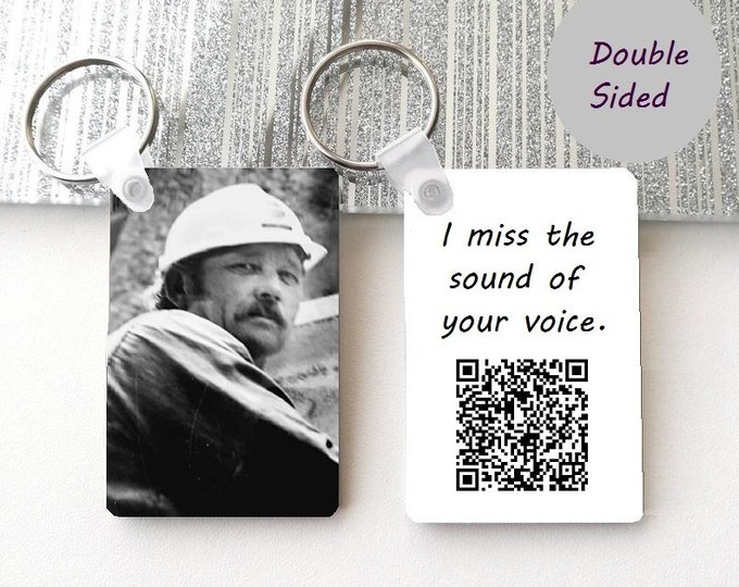 Soundwave QR Code Keychain, Voice Memorial Gift, Voice Recording ...