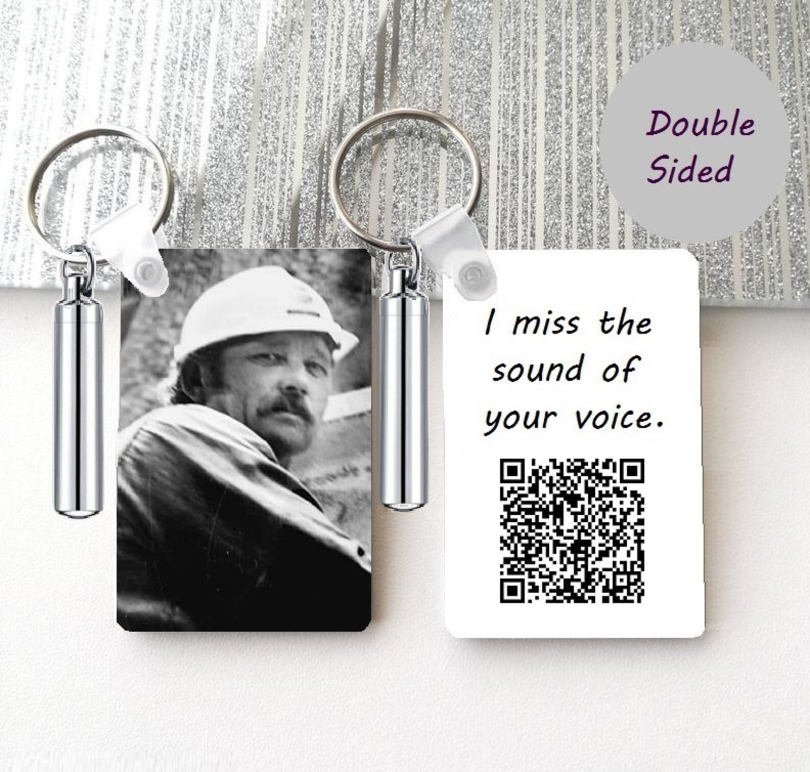 QR Code Photo Keychain With Urn Cremation Ashes Stainless - Etsy