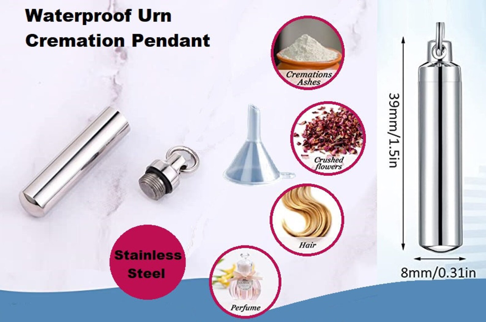 QR Code Photo Keychain With Urn Cremation Ashes Stainless - Etsy