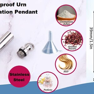 QR Code Photo Keychain With Urn Cremation Ashes Stainless Steel ...