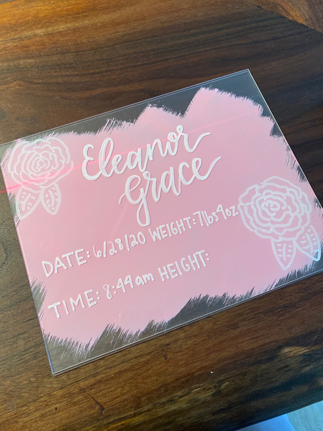 Birth Announcement Acrylic Sign, Baby Sign, Newborn Sign - Etsy