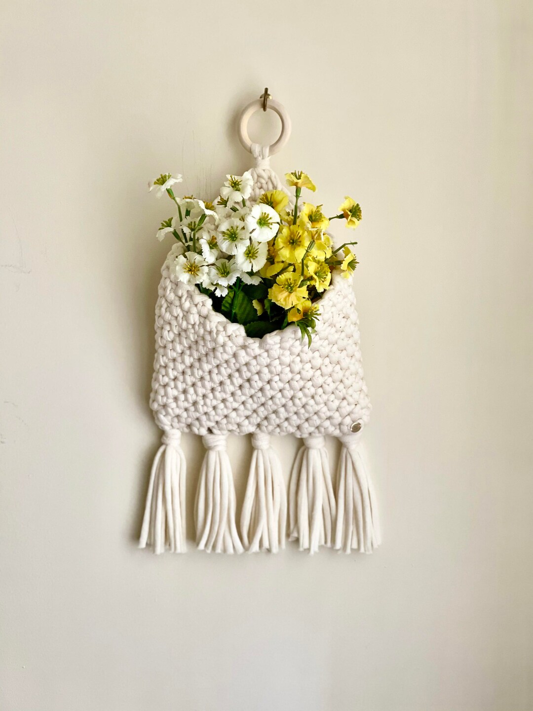 Mini Macrochet Pocket Wall Hanging, **PDF Pattern Only, NOT a Finished ...