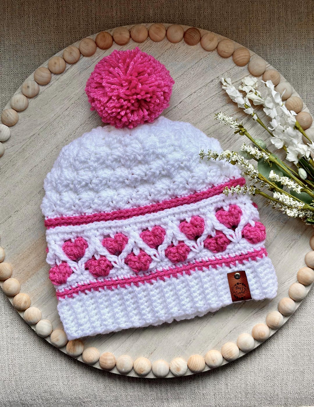 Crochet Heart Hat, Heart Beanie, Heart Toque, Valentine's Day Crochet ...