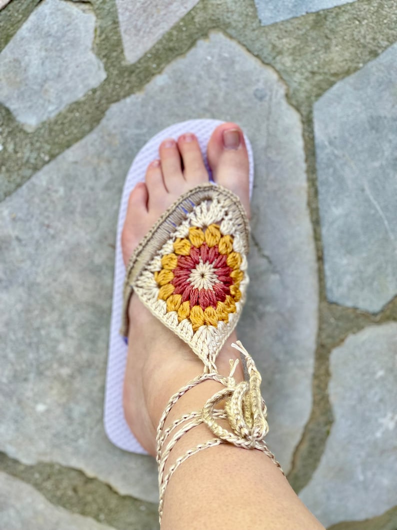 Sunburst Sandals, **digital PDF Pattern Only, NOT a Finished Product ...