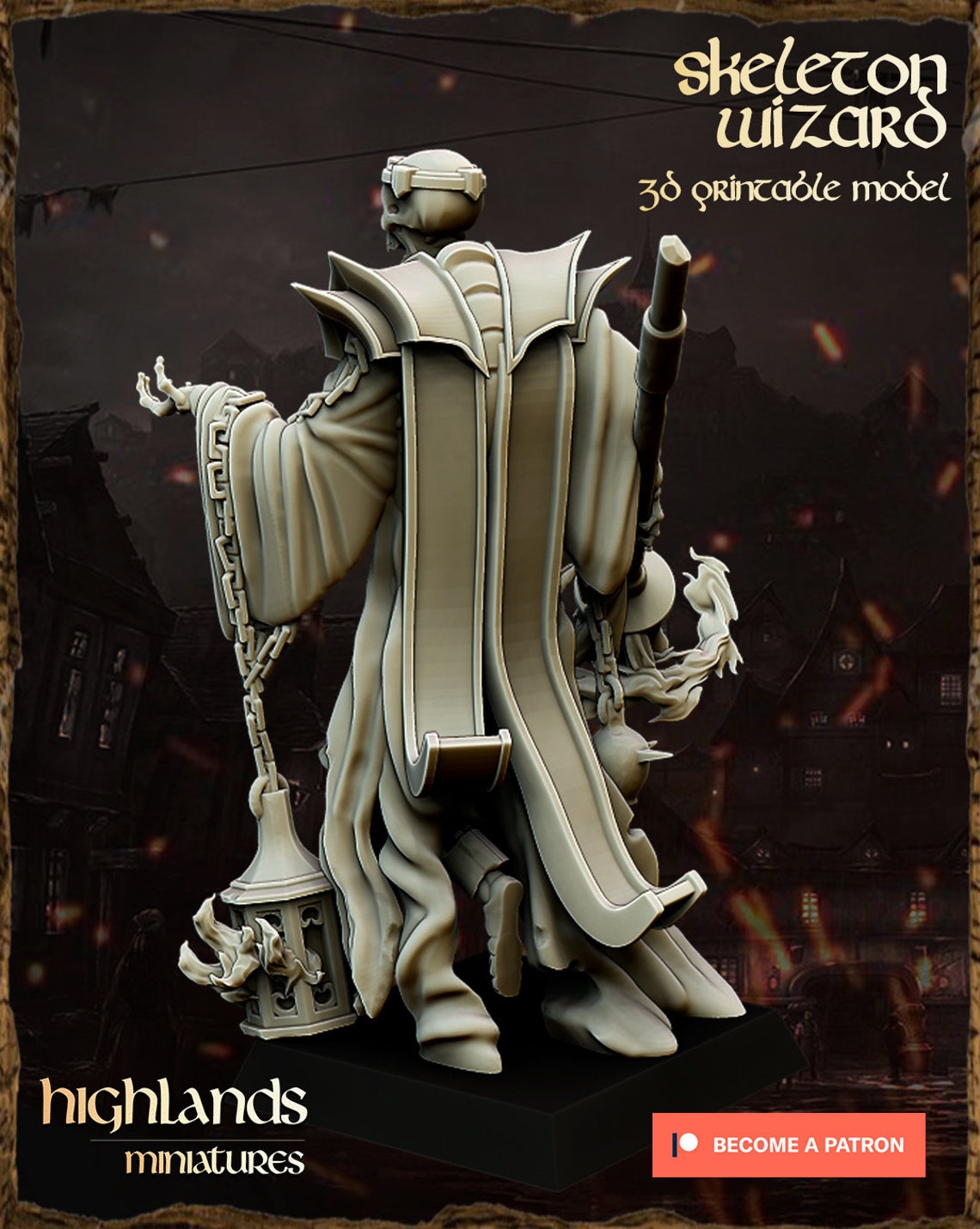 Skeleton Wizard Hero by HIGHLANDS MINIATURES DnD | Etsy