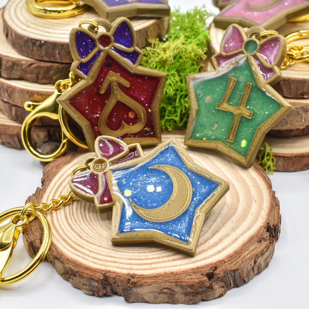 Sailor Moon Keychain - Magical 3D Star-shaped Design With Epoxy Resin ...