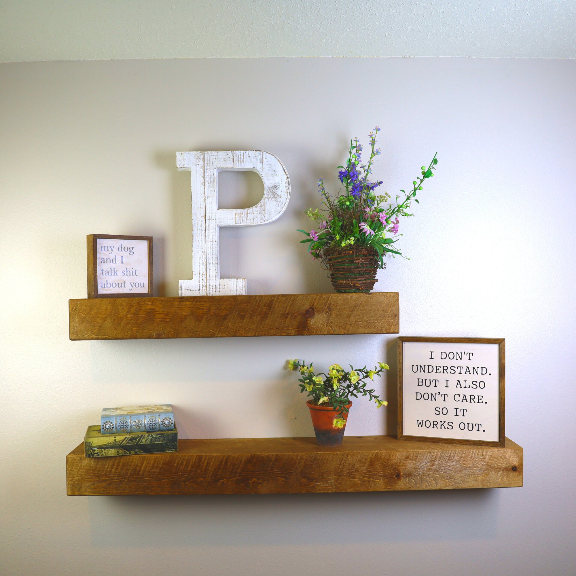 Rustic Wooden Picture Ledge Shelf, Ledge Shelf, Ledge Shelves, Rustic ...