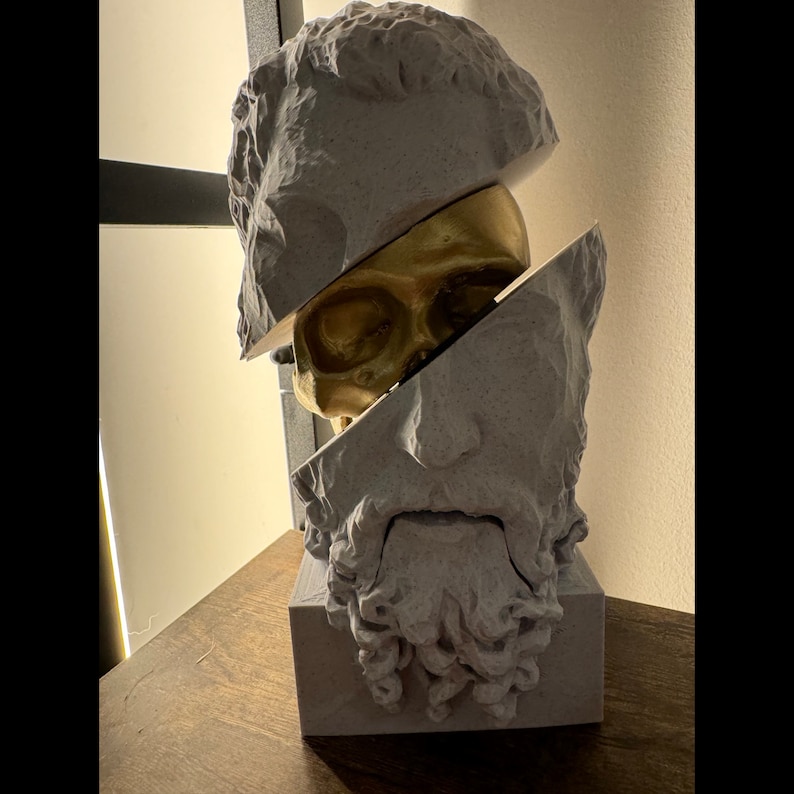 3D Printed Abstract Sculpture of Socrates Home Decor Artistic Table or ...