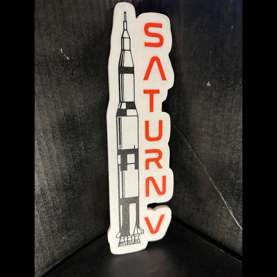 Saturn V Rocket Outline Space Themed Decor 3D Printed Wall Art ...