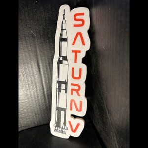 Saturn V Rocket Outline Space Themed Decor 3D Printed Wall Art ...