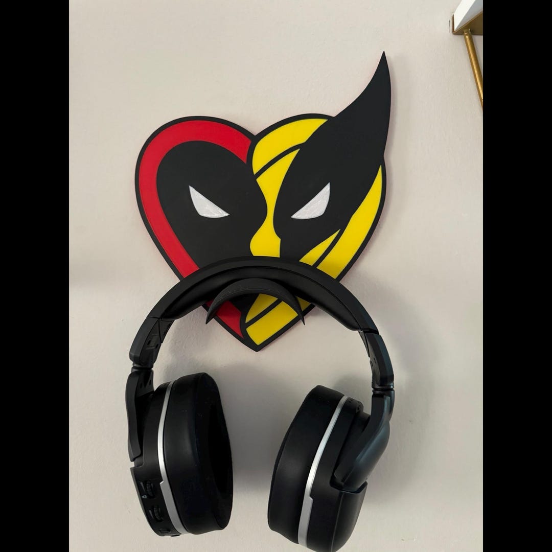 Custom 3D Printed Deadpool & Wolverine Headset Holder - Superhero Style ...