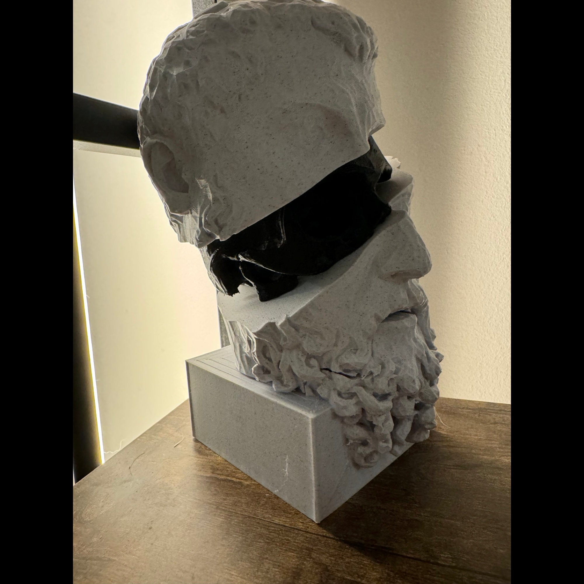 3D Printed Abstract Sculpture of Socrates Home Decor Artistic Table or ...
