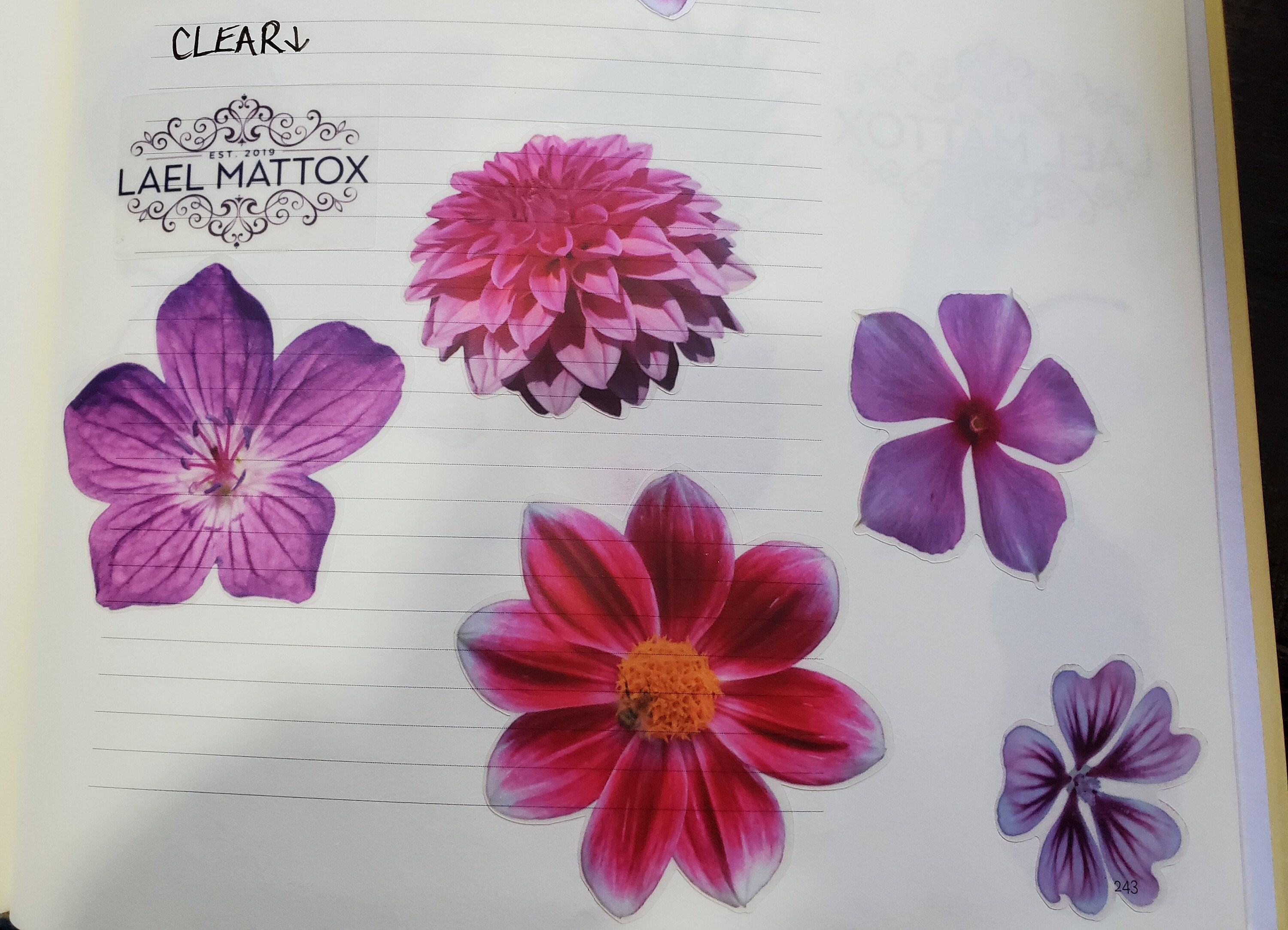 Pink/purple Flower Photo Sticker Set by Lael Mattox - Etsy