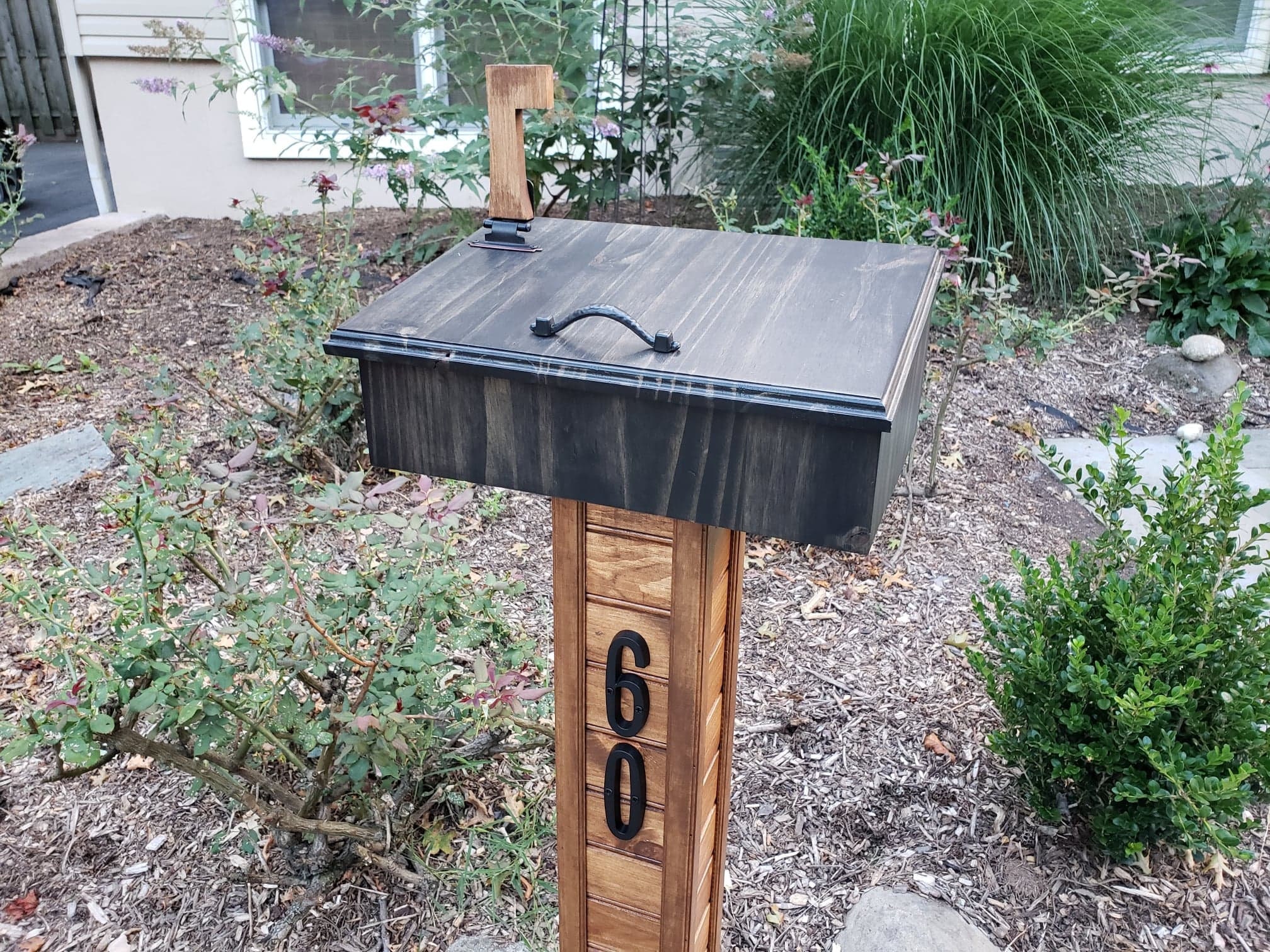 Wooden Mailbox - House Number Sign - Custom Mailbox - Outdoor House ...