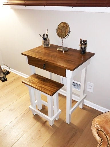 Makeup Vanity Table - Custom Wood Table - Small Wood Table - Handmade ...