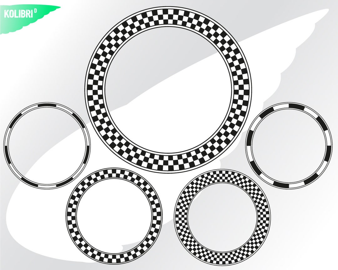 Checkered Circle Svg Checkered Pattern Svg Checkered Frame - Etsy