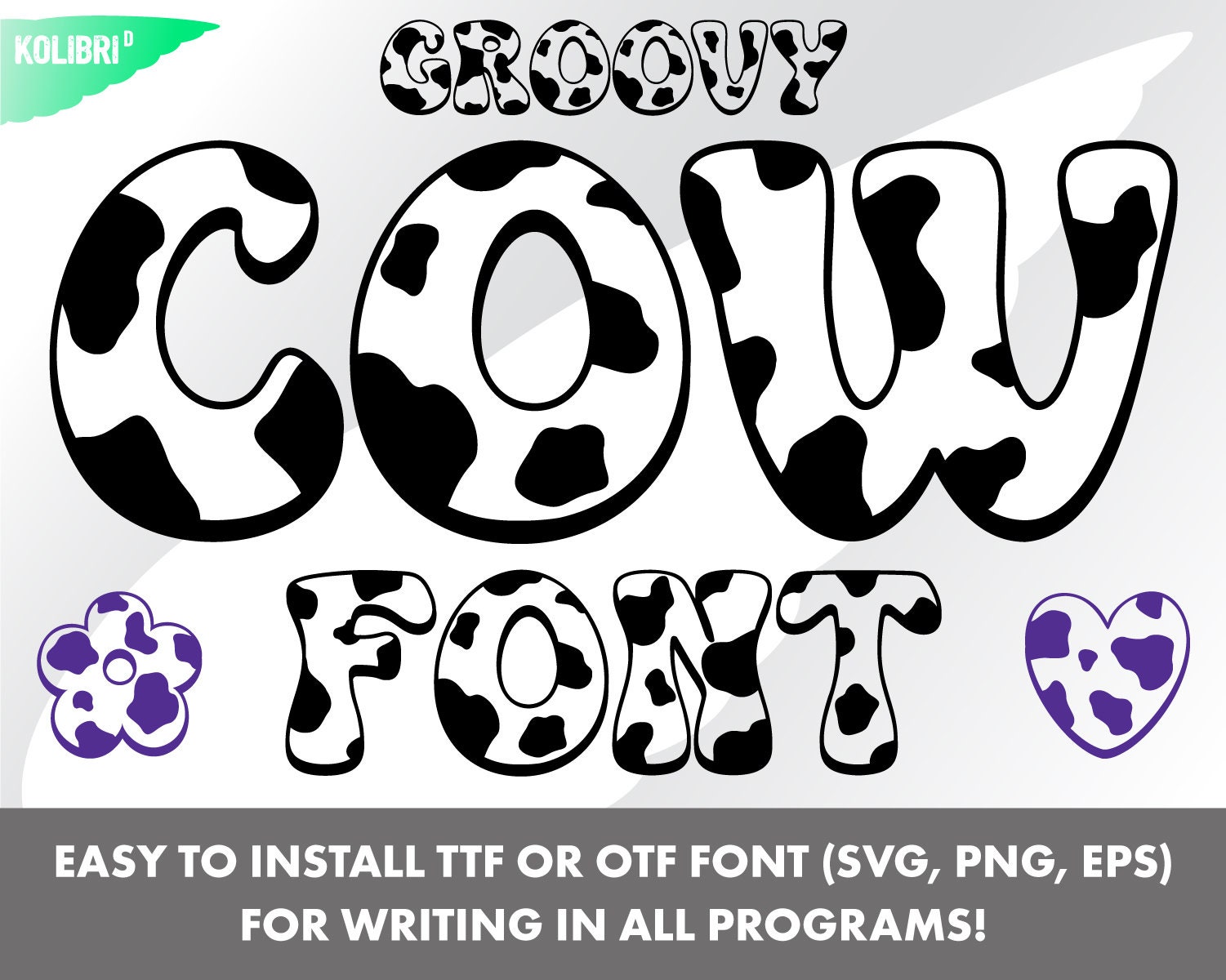 Cow Font Svg – Cow Spots Svg – Cow Svg – Alphabet Cow Groovy Font ...