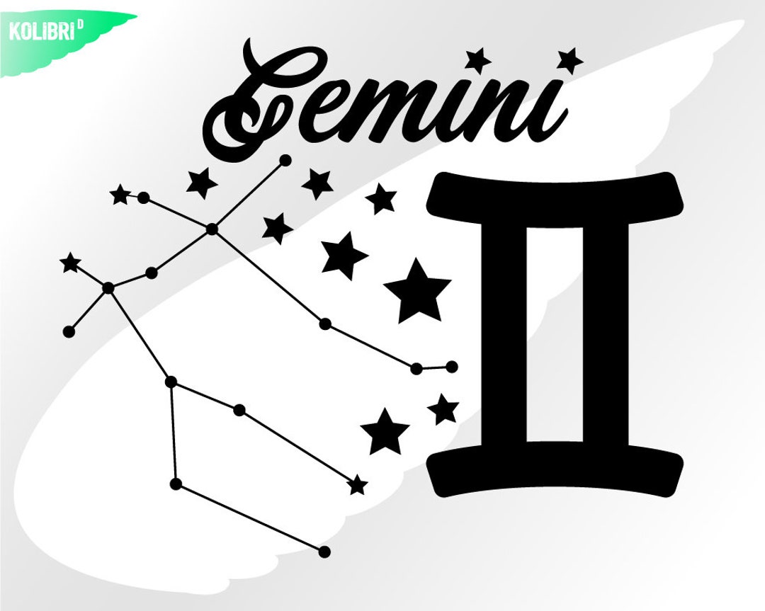 Gemini Svg Zodiac Svg Horoscope Svg Gemini Clipart Stars Svg ...