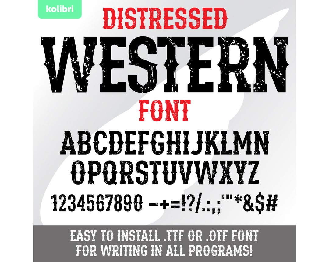 Western Font – Cowboy Svg – Distressed Font – Grunge Letters Svg ...