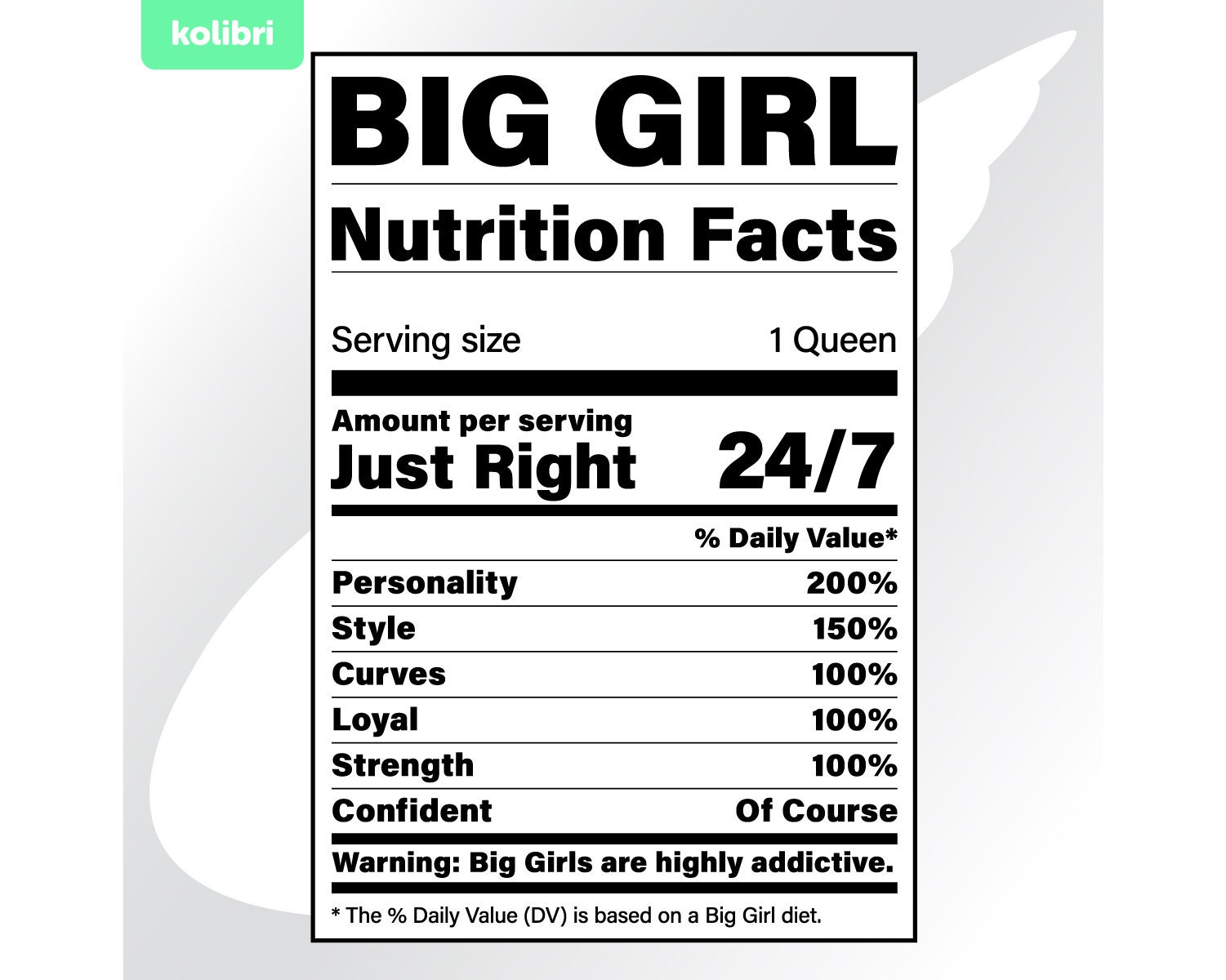 Big Girl Svg – Big Woman Svg – Nutrition Facts Svg – Nutrition Svg ...